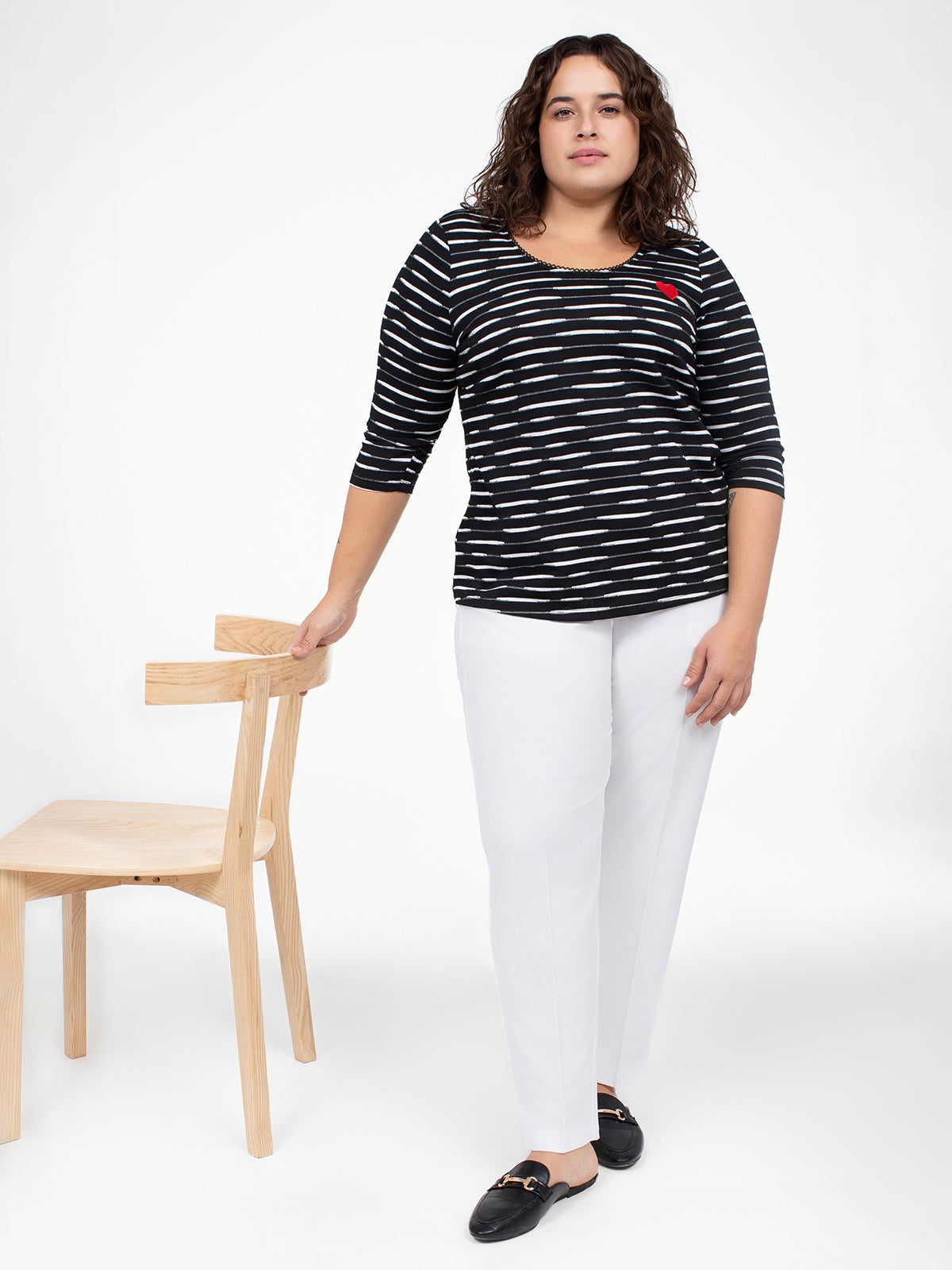 3/4-sleeve semi-fitted t-shirt – Claire France